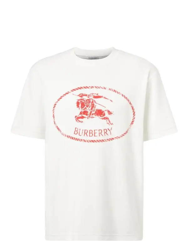 Burberry Logo Cotton-blend Jersey T-shirt - White