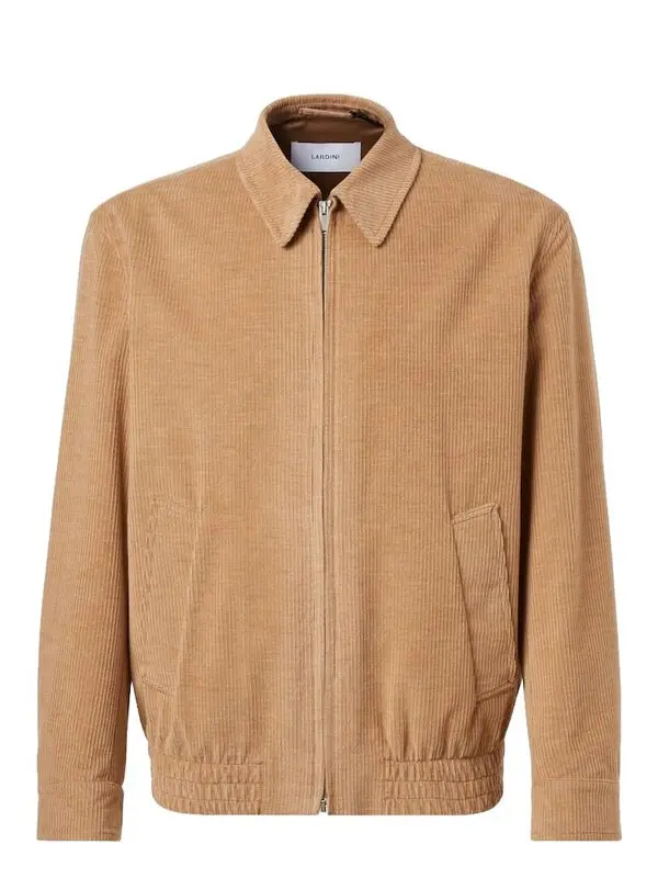 LARDINI Cotton And Alpaca Corduroy Jacket - Brown