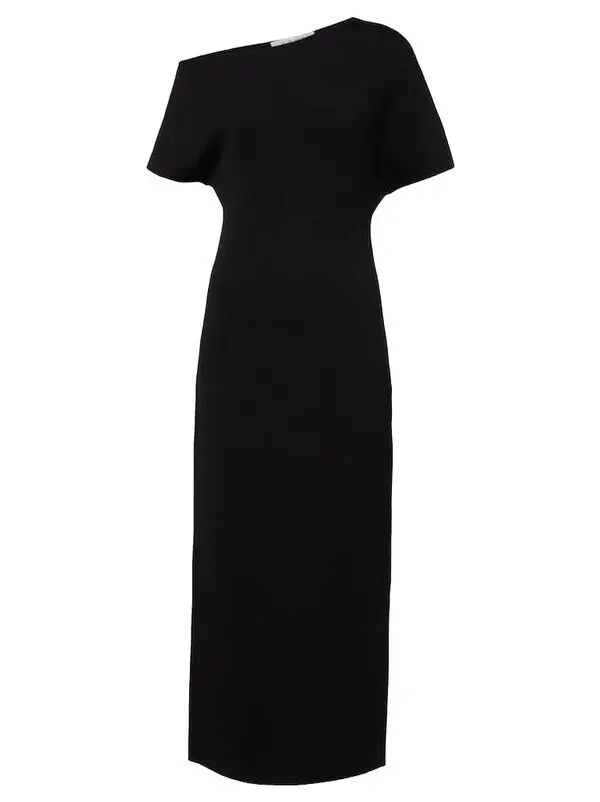 RÓHE Knitted One-shoulder Midi Dress - Black