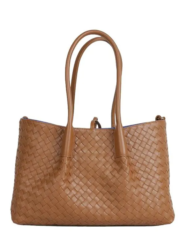 Bottega Veneta Pinacoteca Intrecciato Calfskin Tote Bag - Brown