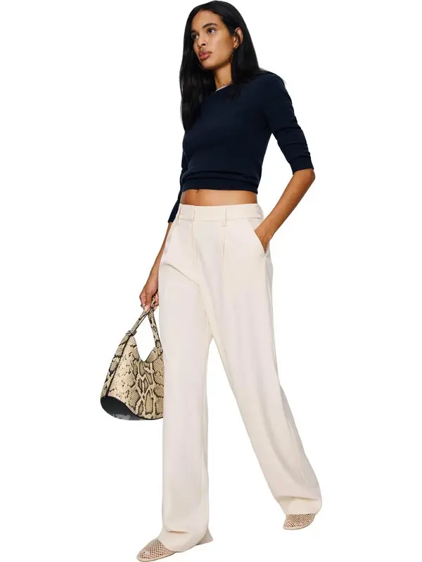 REFORMATION Lian Cashmere Crewneck Sweater - Blue