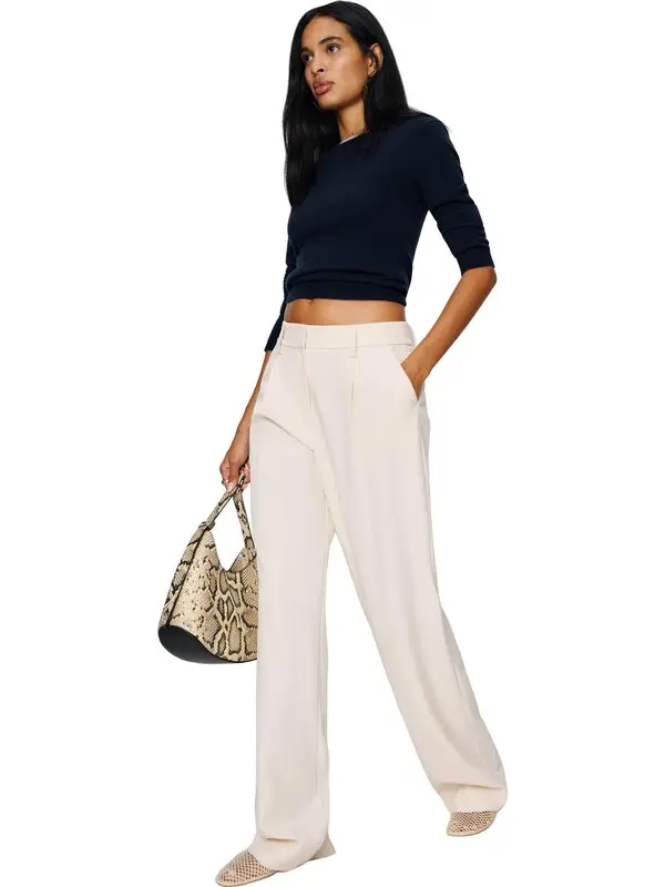 REFORMATION Lian Cashmere Crewneck Sweater - Blue