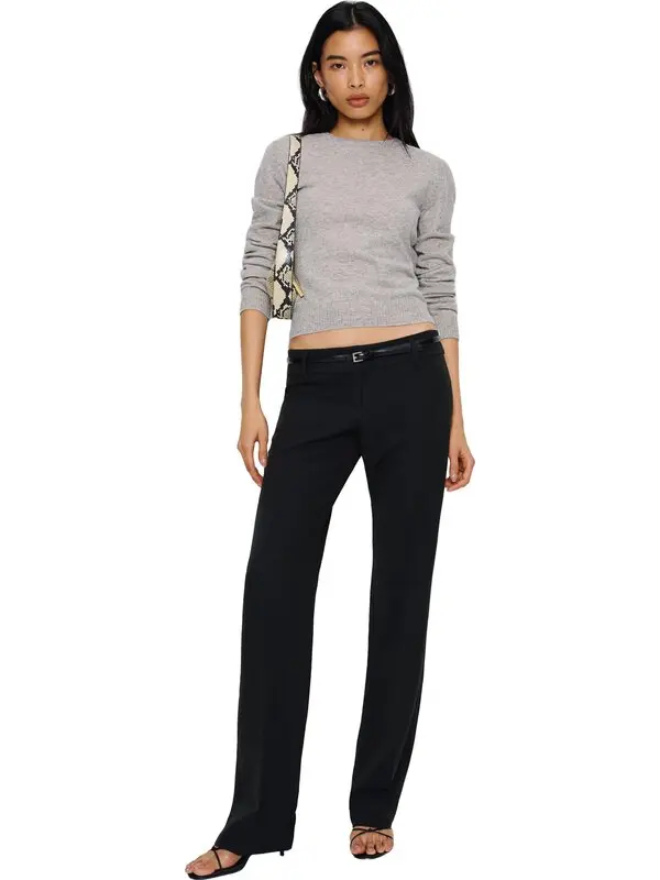REFORMATION Lian Cashmere Crew Sweater - Grey