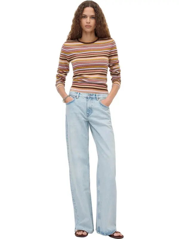 REFORMATION Lian Cashmere Crew Sweater - Multi