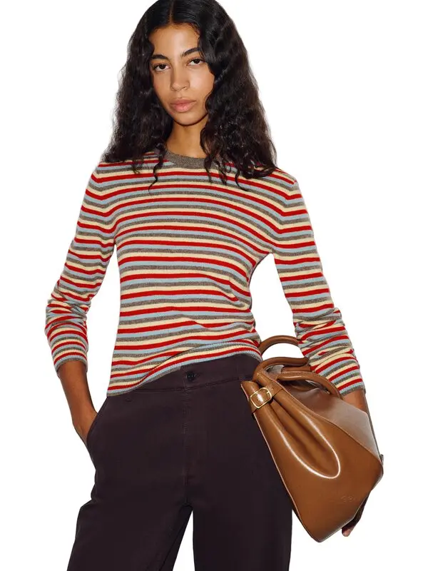 REFORMATION Lian Cashmere Crewneck Sweater - Multi