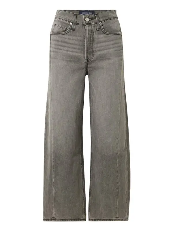 Veronica Beard Ryder High-rise Barrel-leg Jeans - Gray
