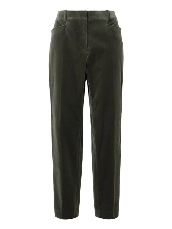 TOM FORD Cotton-blend Velvet Straight-leg Pants - Gray