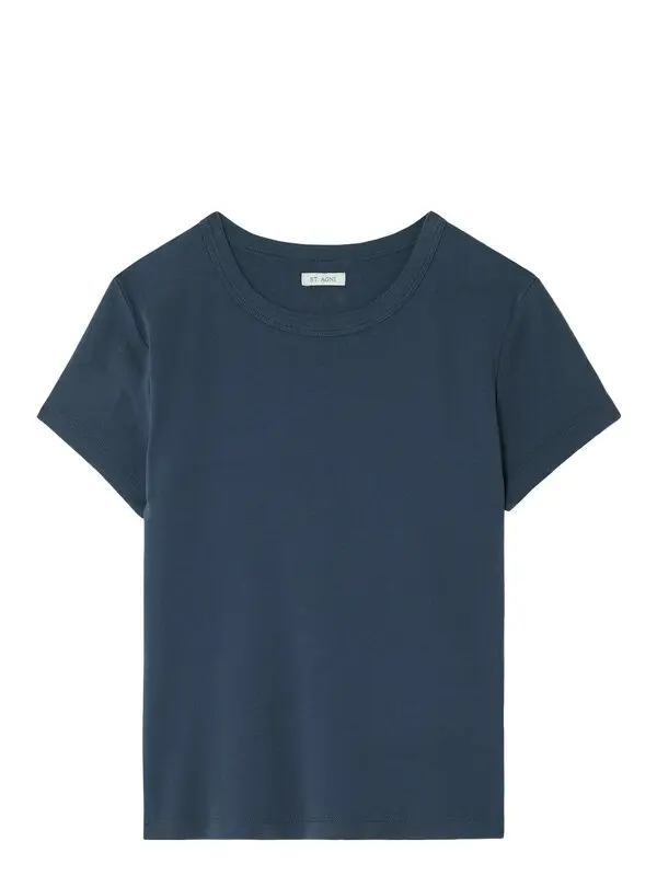 ST. AGNI Organic Cotton-jersey T-shirt - Blue
