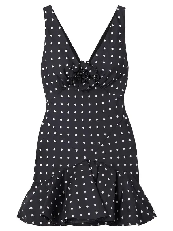 RODARTE Embellished Polka-dot Mini Dress - Black