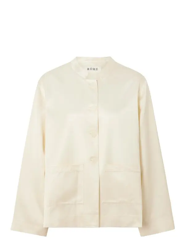 RÓHE Satin Jacket - Cream