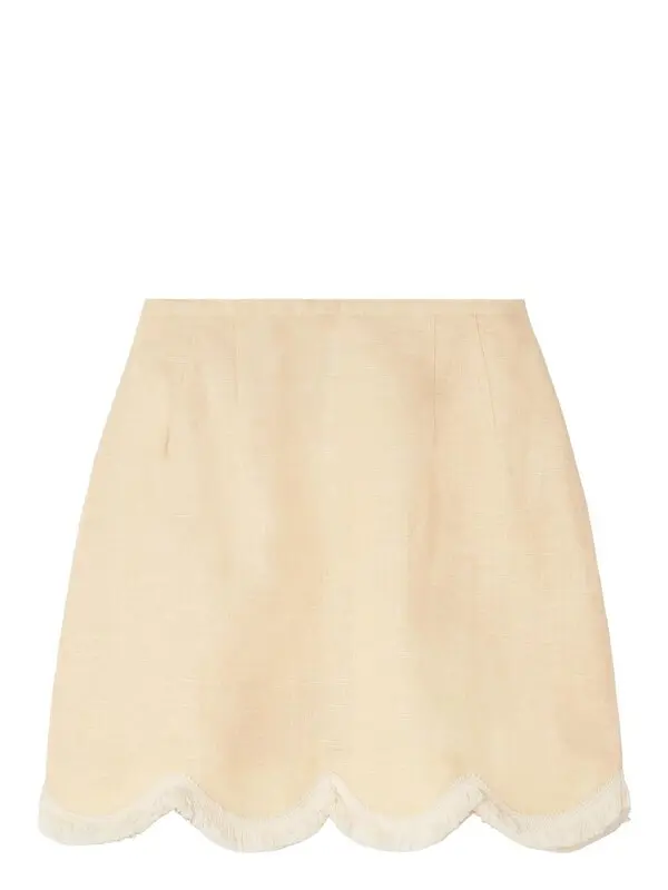 Posse Essie Fringed Linen Mini Skirt - Yellow
