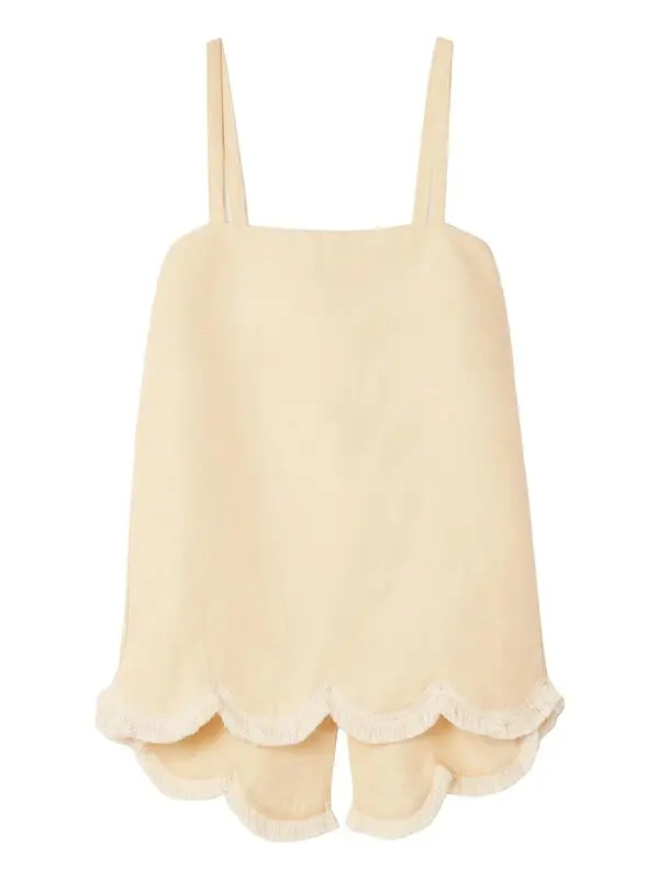 Posse Essie Fringed Linen Tank - Yellow