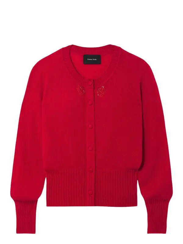 Simone Rocha - Bead-Embellished Cashmere Cardigan