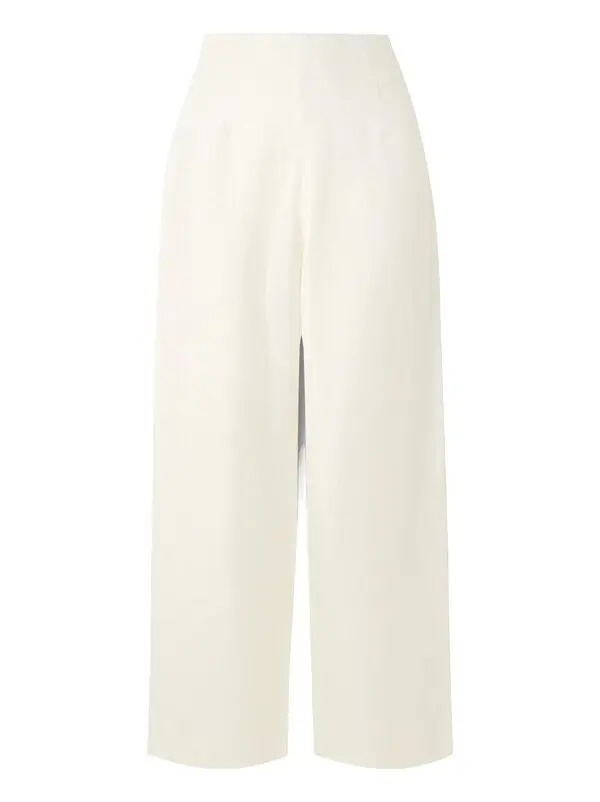 Posse Noelle Linen Straight-leg Pants - Neutrals