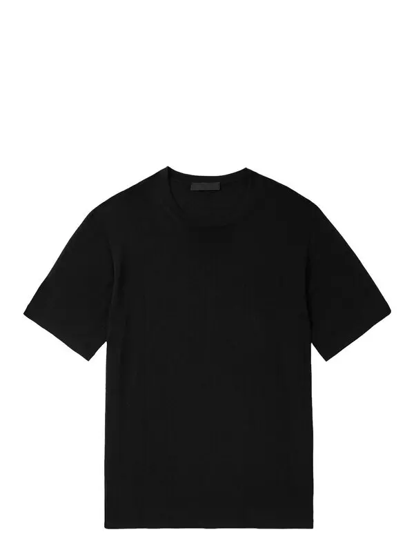SAMAN AMEL Slim-fit Wool T-shirt - Black