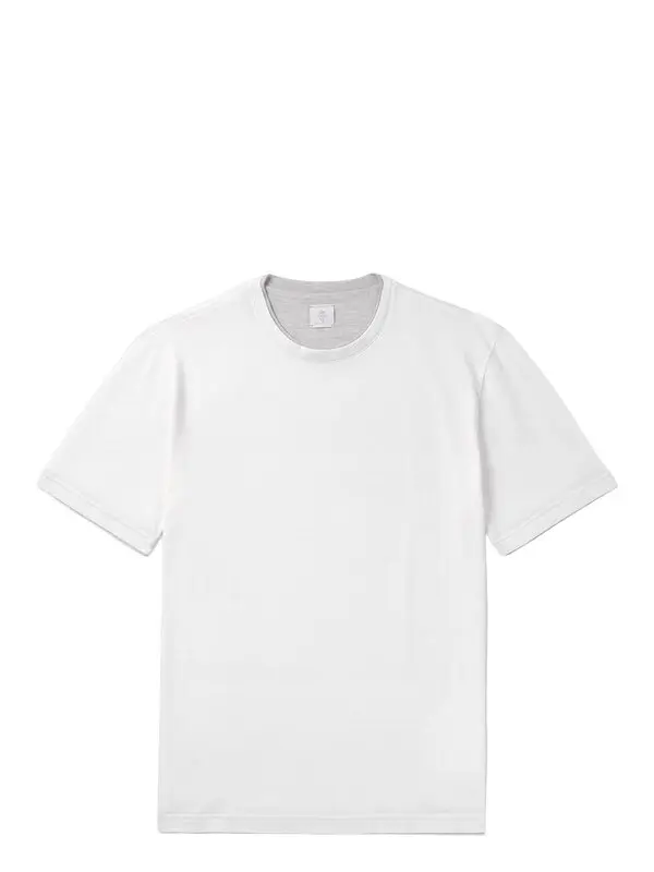 Eleventy Giza Cotton-jersey T-shirt - White