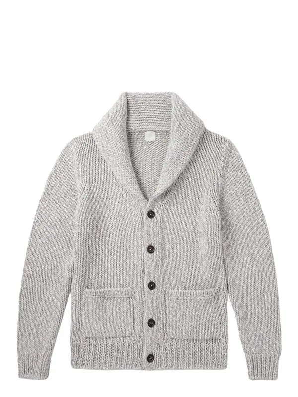 Eleventy Slim-fit Shawl-collar Cashmere Cardigan - Gray
