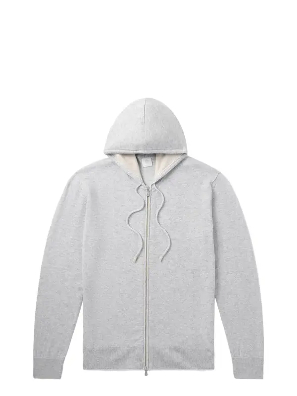 Eleventy Cashmere Zip-up Hoodie - Gray