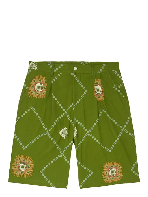 KARDO Straight-leg Cotton Shorts - Green