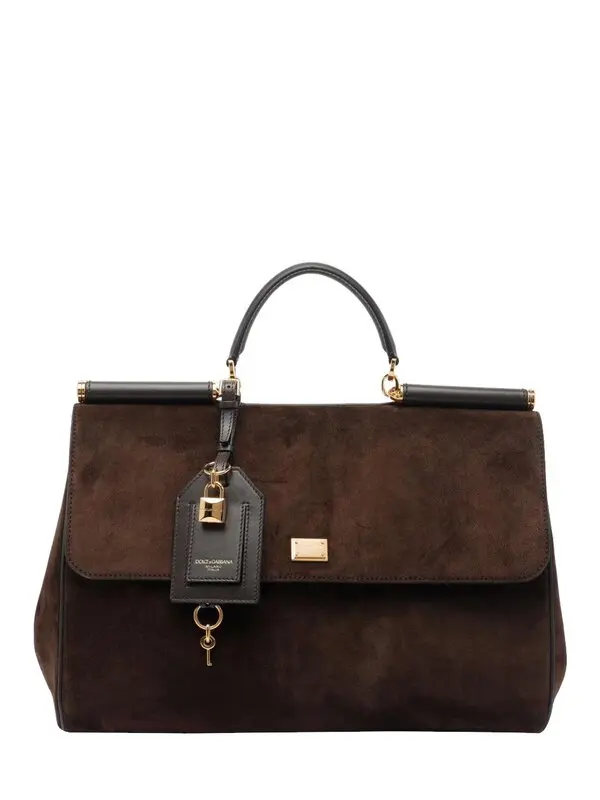 Dolce & Gabbana My Sicily Suede Top Handle Bag - Brown