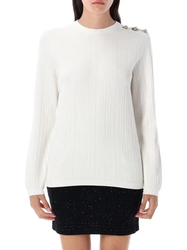 Balmain Long Sleeve Sweater - Ivory