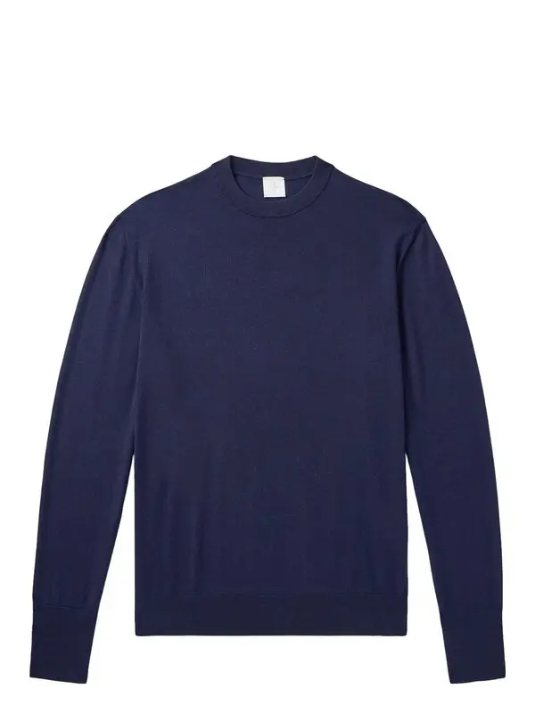 Eleventy Slim-fit Merino Wool Sweater - Blue
