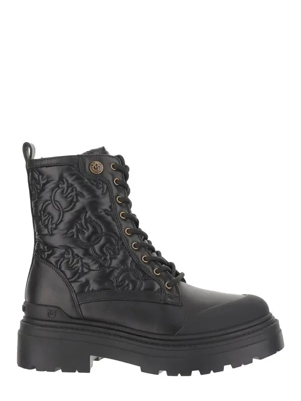 Pinko Lace-up Combat Boots - Black
