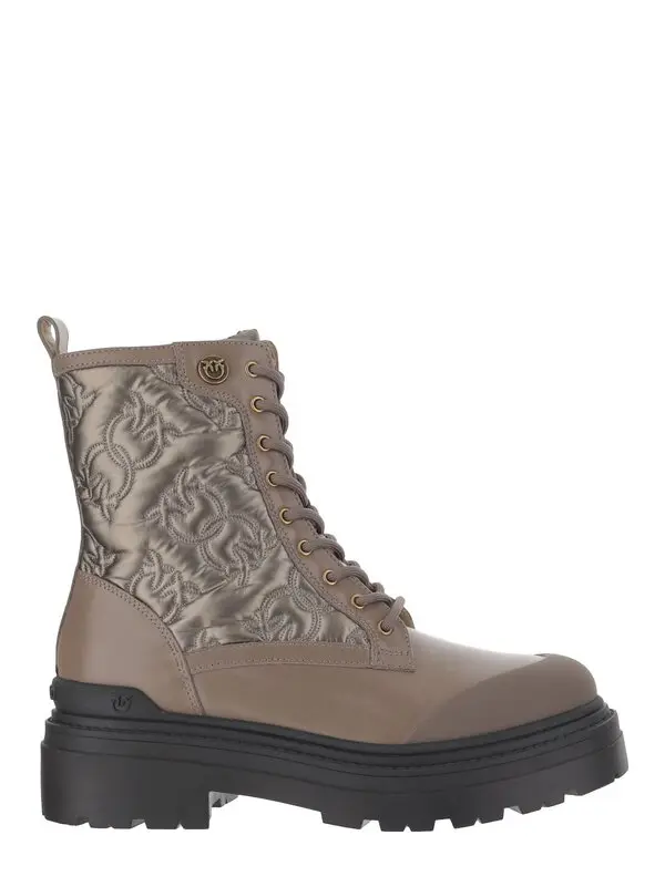 Pinko Lace-up Combat Boots - Brown