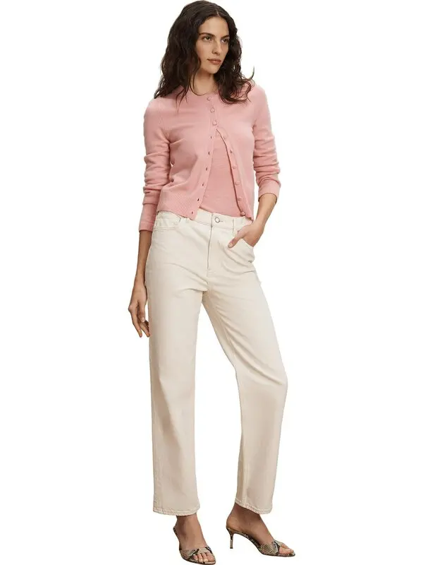 Veronica Beard Leah Straight-leg Jean - Ecru