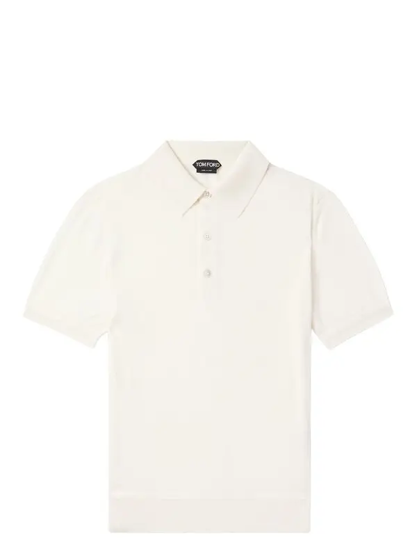 TOM FORD Cashmere And Silk-blend Polo Shirt - White
