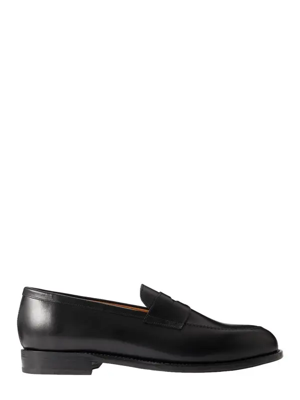 MORJAS Leather Penny Loafers - Black