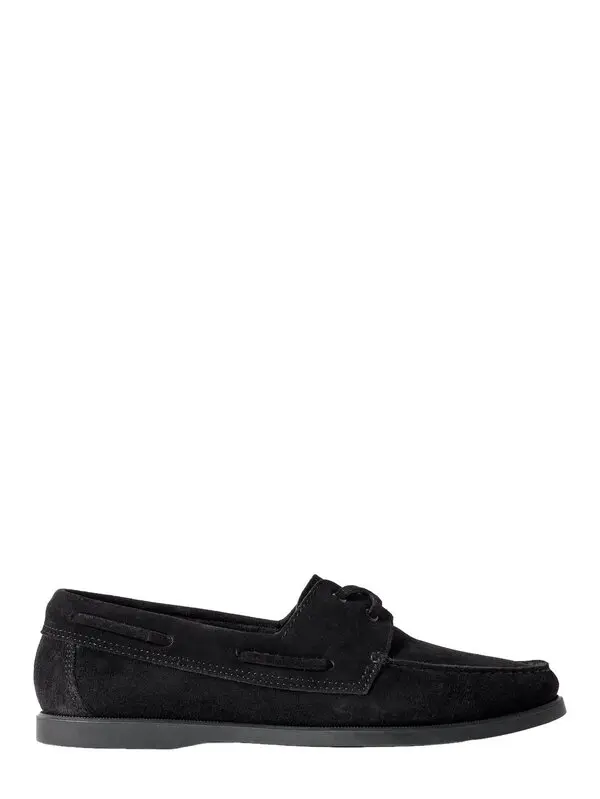 MORJAS Suede Boat Shoes - Black