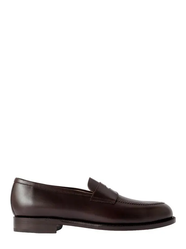 MORJAS Leather Penny Loafers - Brown