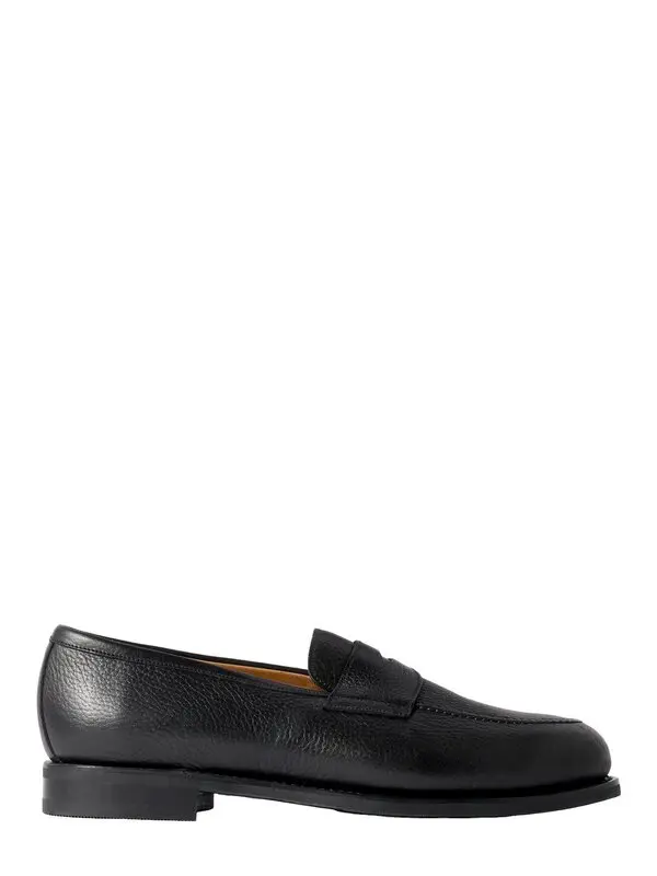 MORJAS Full-grain Leather Penny Loafers - Black