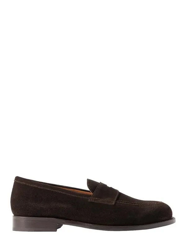 MORJAS Suede Penny Loafers - Brown