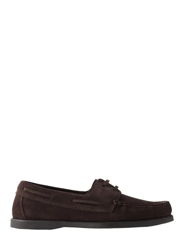 MORJAS Suede Boat Shoes - Brown