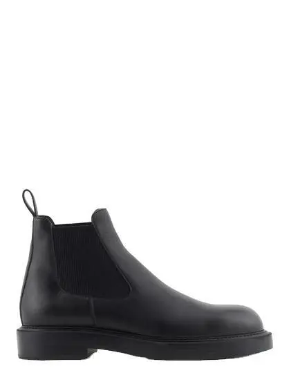 Emporio Armani Dappled Leather Beatle Boots - Black