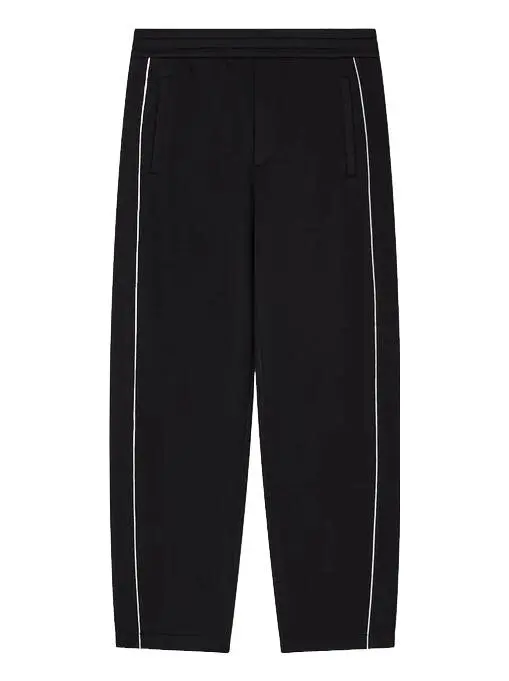Emporio Armani Double-jersey Trousers With Piping - Black