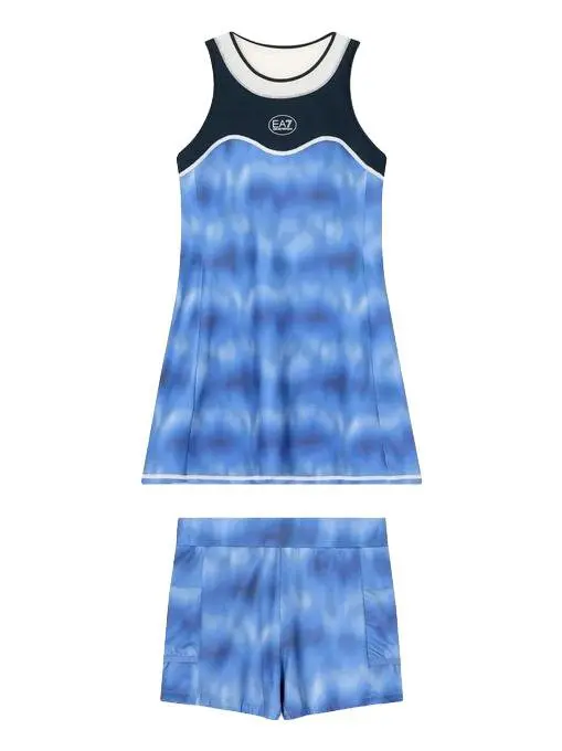 EA7 Tennis Pro Dress In Ventus7 Technical Fabric - Blue
