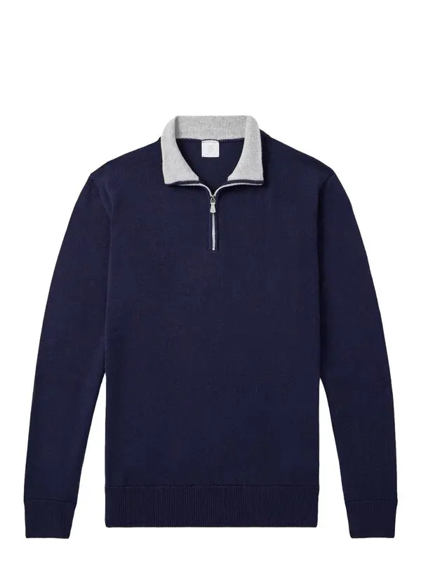 Eleventy Cashmere Half-zip Sweater - Blue