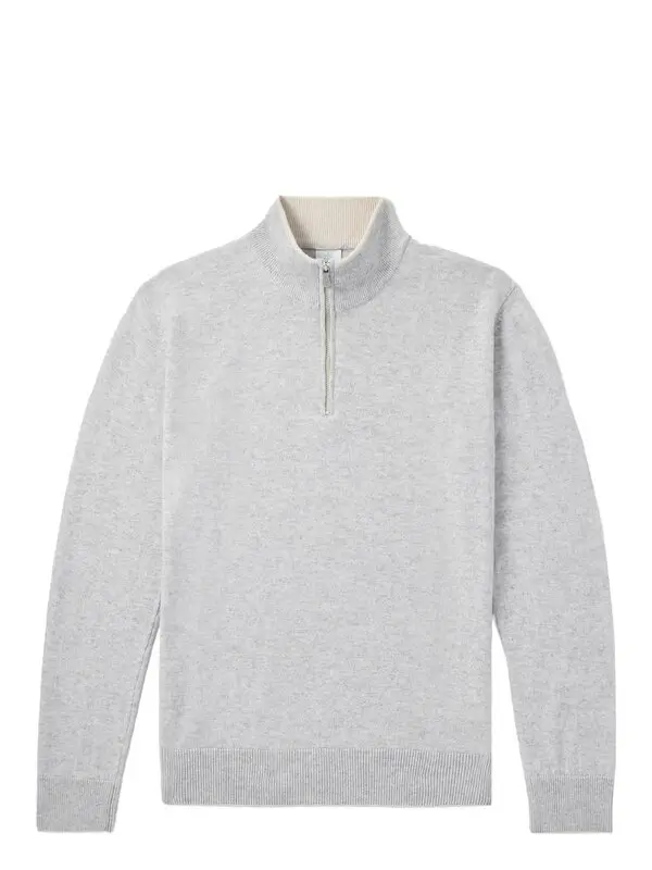 Eleventy Cashmere Half-zip Sweater - Gray