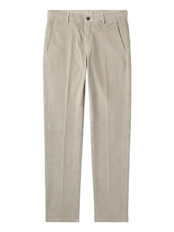 Eleventy Slim-fit Corduroy Trousers - Gray