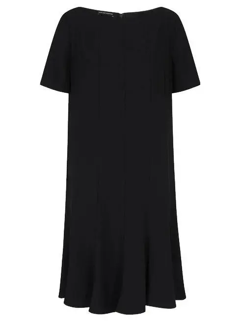 Emporio Armani Technical Cady Pleated Dress - Black