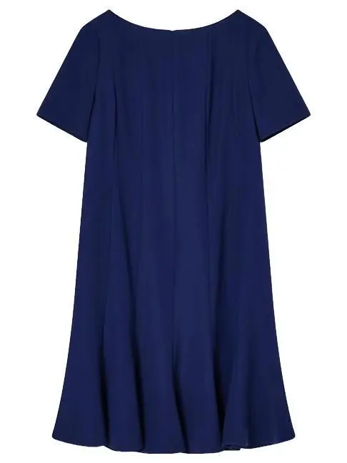 Emporio Armani Technical Cady Pleated Dress - Blue