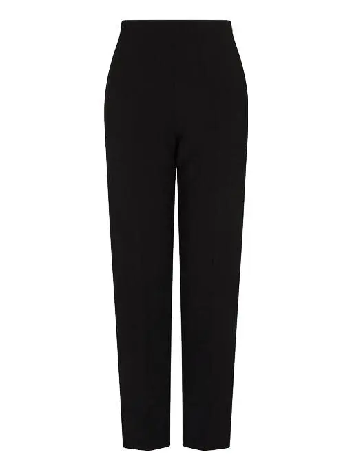 Emporio Armani Bark-effect Fluid Crêpe Trousers - Black