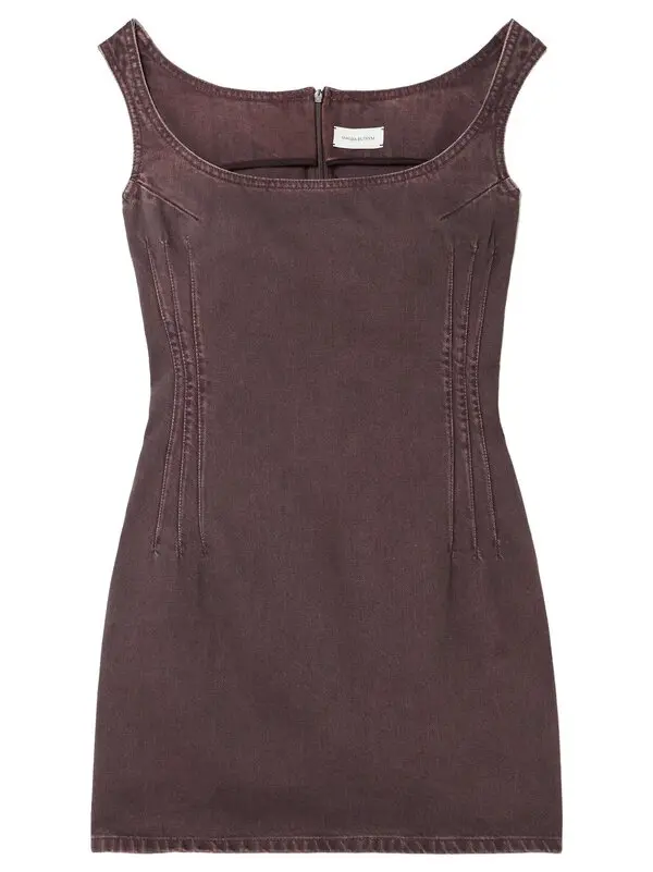 Magda Butrym Denim Mini Dress - Brown