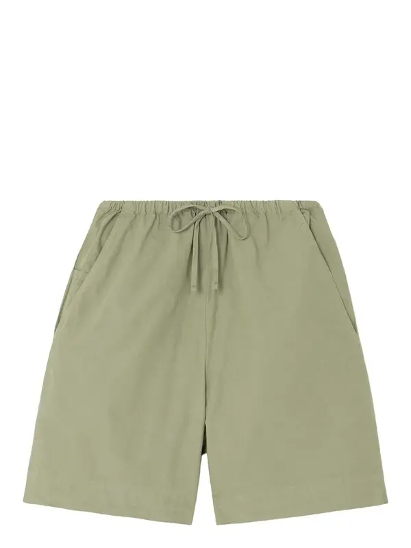 LESET Kyoto Cotton-poplin Shorts - Green