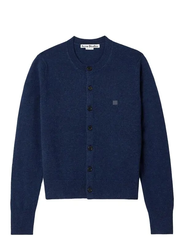 Acne Studios Appliquéd Wool Cardigan - Blue