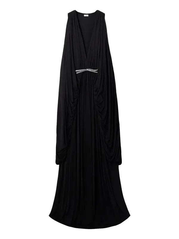 Loewe Embellished Draped Gown - Black