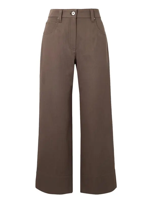 Brunello Cucinelli Cropped Straight-leg Jeans - Brown